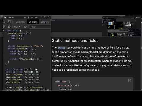 Static Methods and Fields, Field Declarations, and Private Class Features.
