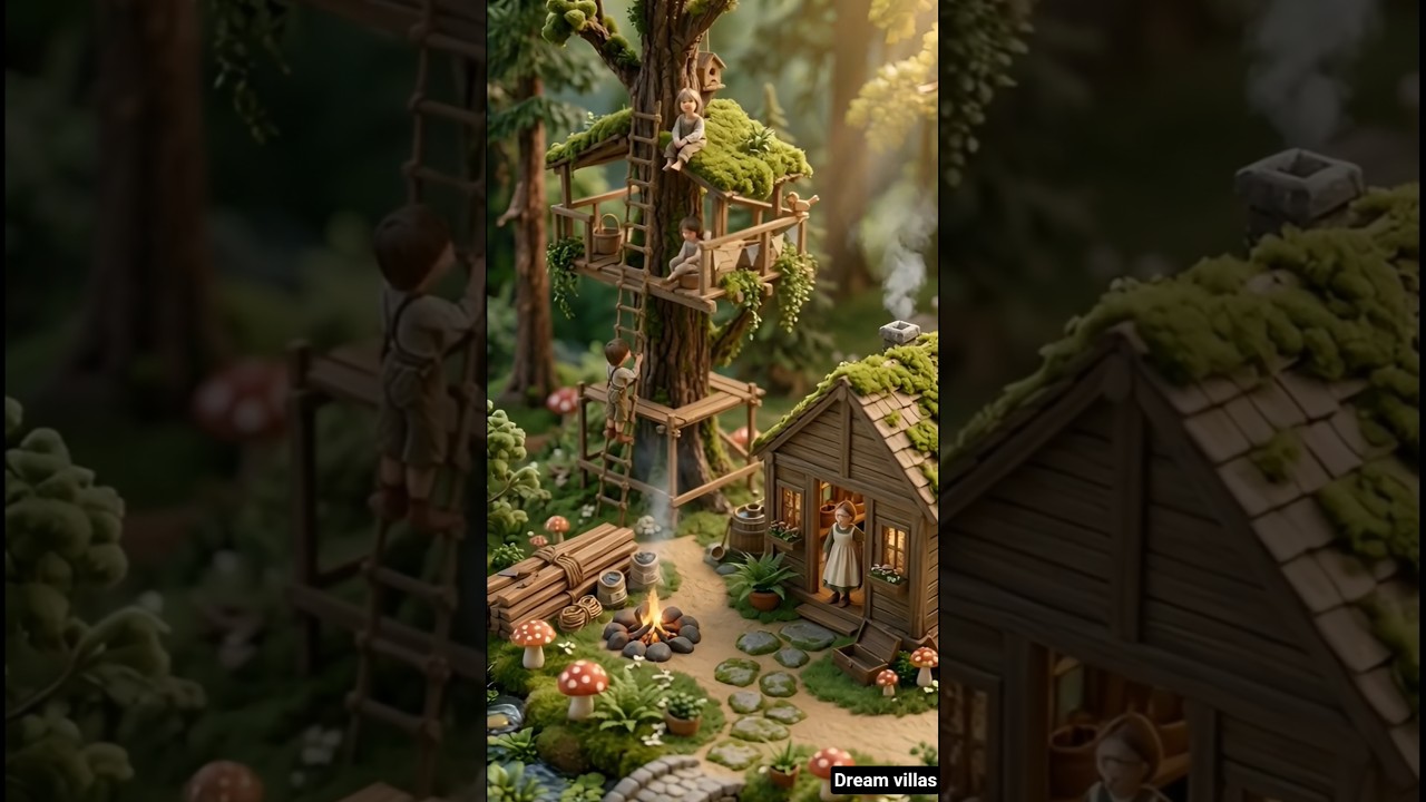 🌳 “Enchanted Treehouse Village – From Forest to Magical Life” ✨ #TinyVillage #TreehouseMagic