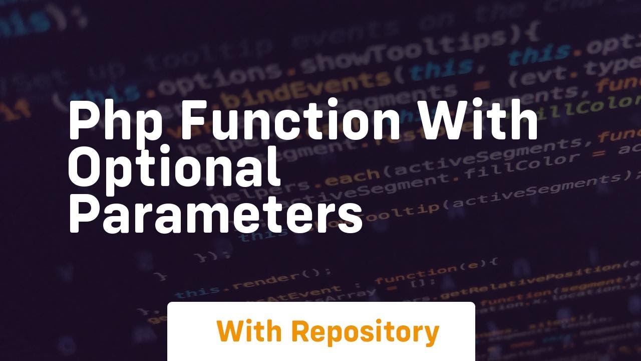 php function with optional parameters
