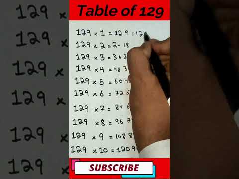 table of 129 || tips & trick || #table #tricks #129 #shorts #tables #short #mathskills