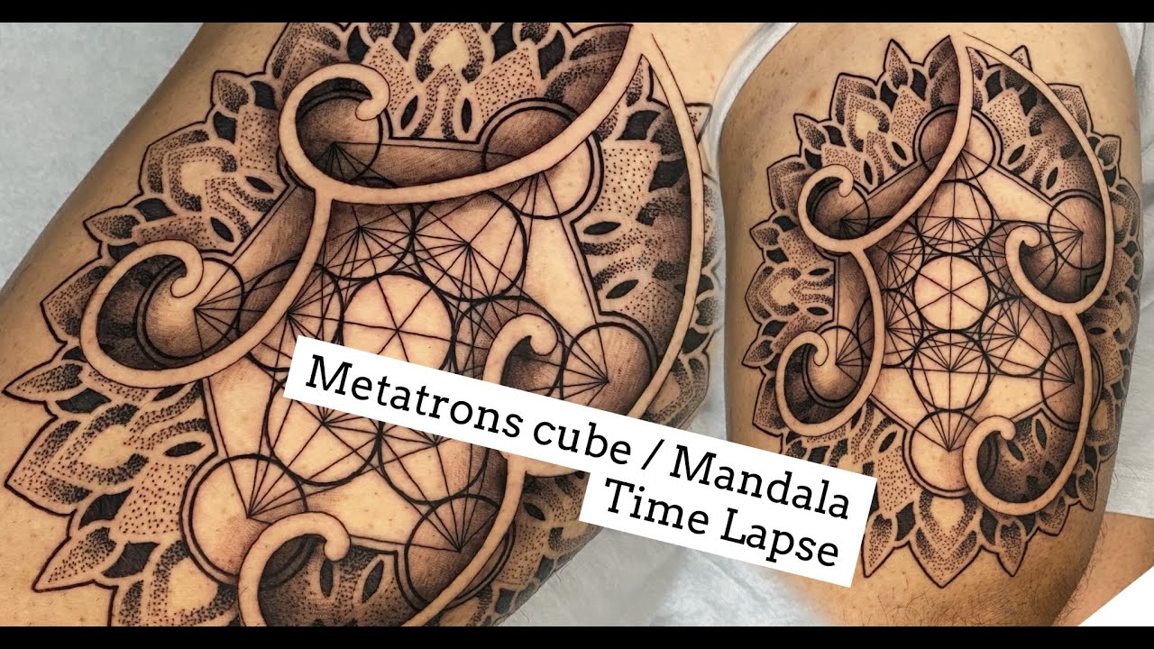 Metatrons Cube / Mandala / Dotwork tattoo / Time Lapse. Sacred Geometry tattooing