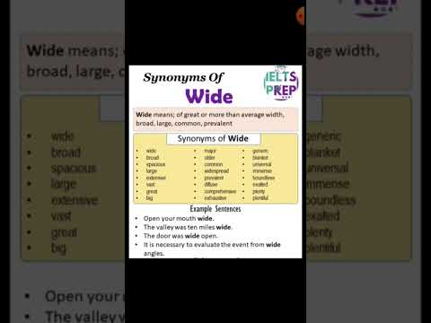 Synonyms of Wide ll IELTS vocabulary