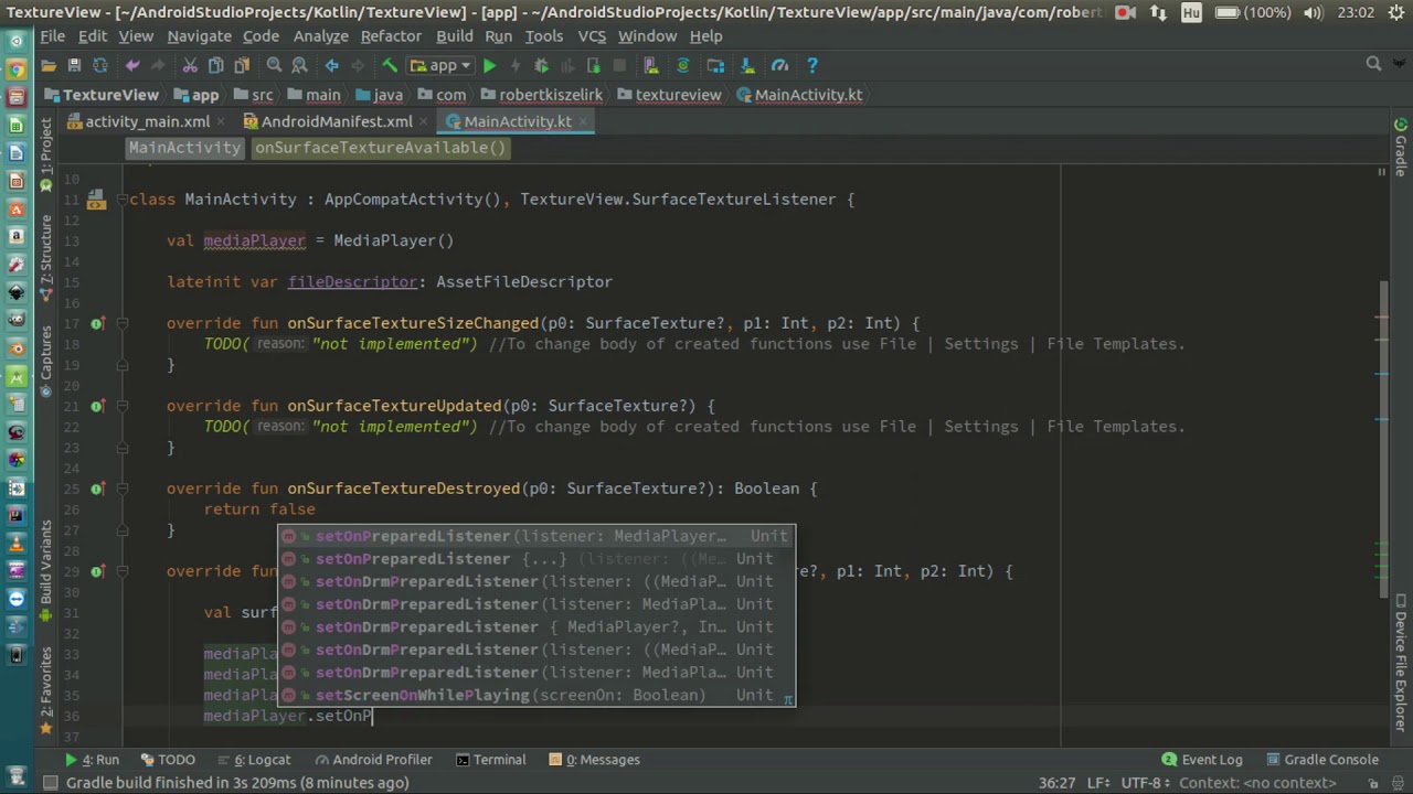 Android Kotlin Usage Tutorial #055 - TextureView