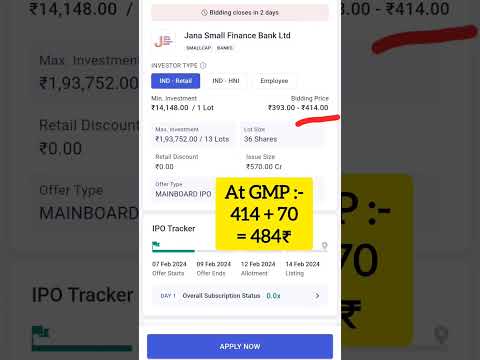 Jana small finance bank IPO GMP ,Jana Ipo ,jana finance ipo review #ipo #gmp #shorts #viral
