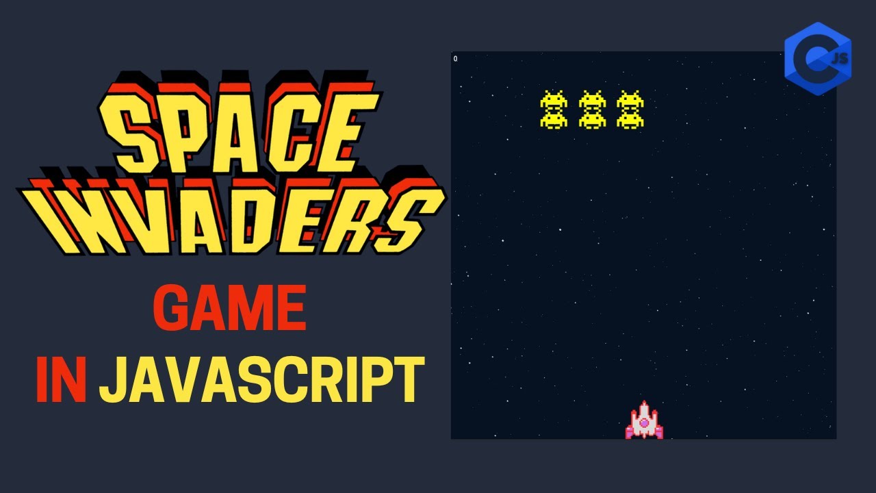 Space invaders game in HTML CSS JS with source code - speed coding beginner Javascript games