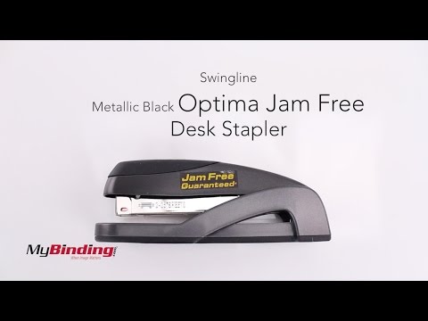 Swingline Metallic Black Optima Jam Free Desk Stapler