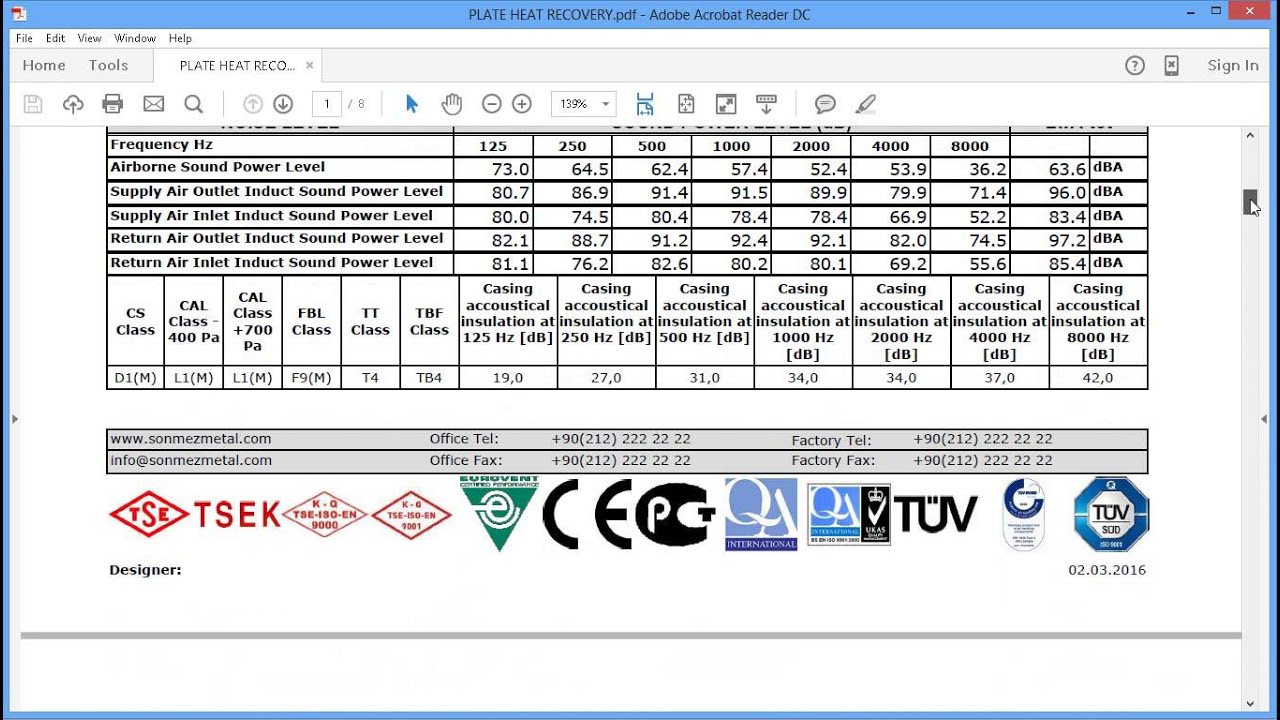 AHU Selection - (Air Handling Unit Selection) - Exporting Technical Report as PDF