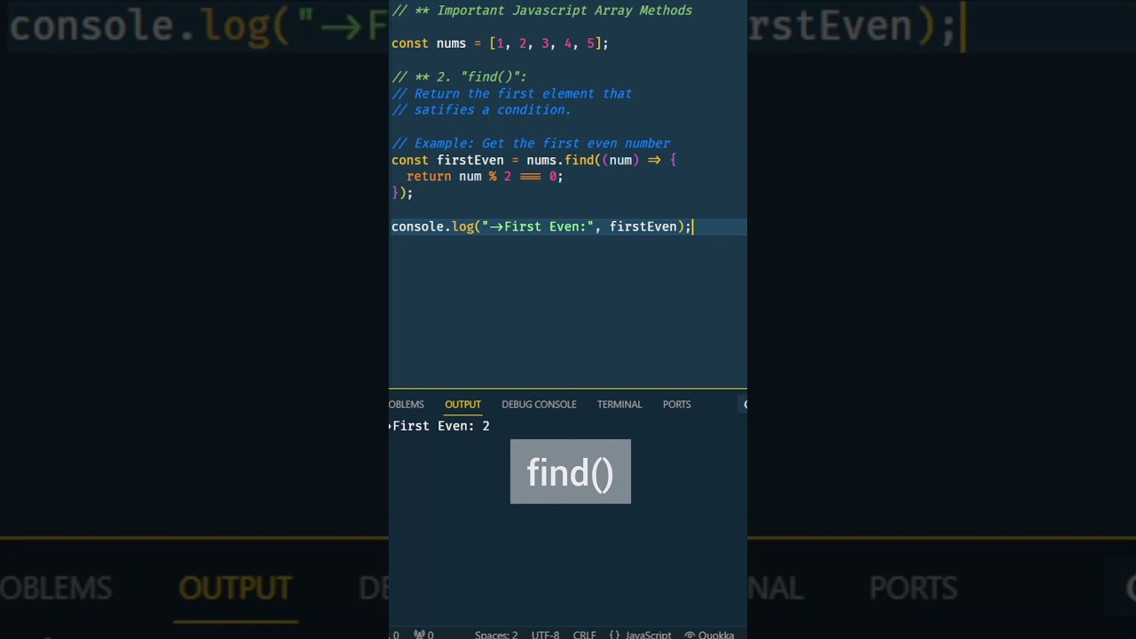 Javascript Array methods in 60 seconds: An Easy Tutorial for Beginners  #shorts #javascript #coding