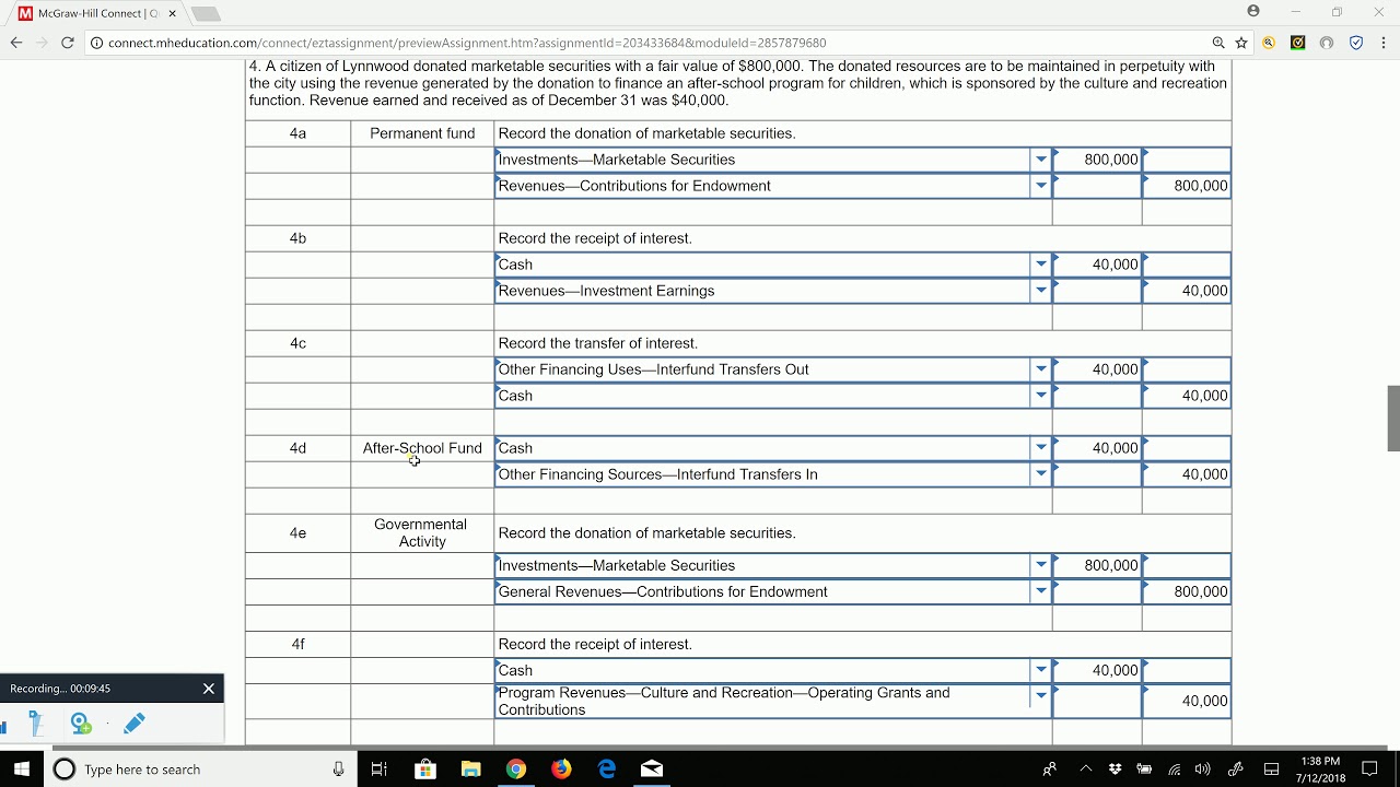 ACG4501 Chapter 9 homework explanations