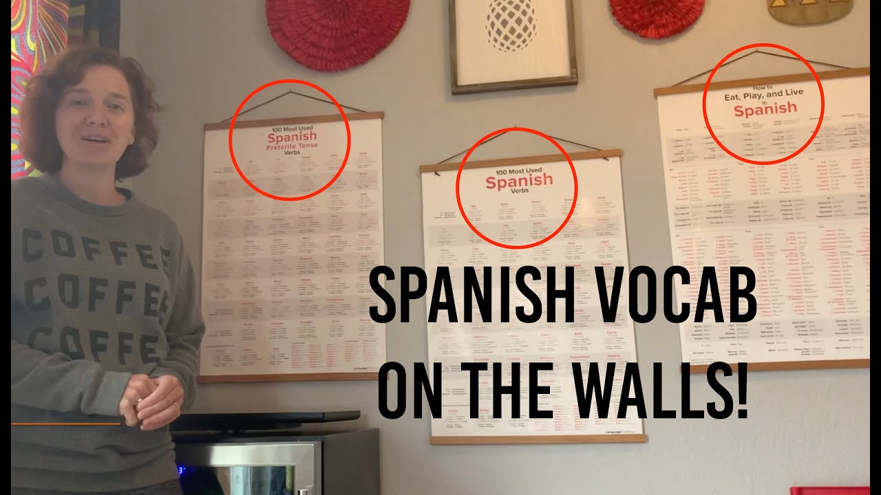 ★★★★★ Spanish Learning Vocab Posters (Verbs & Nouns) for Classrooms, School Decorations