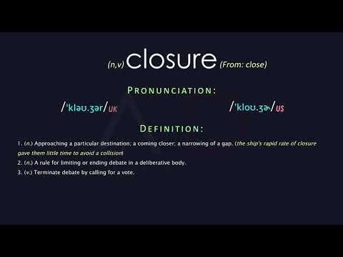 Closure Meaning And Pronunciation | Audio Dictionary