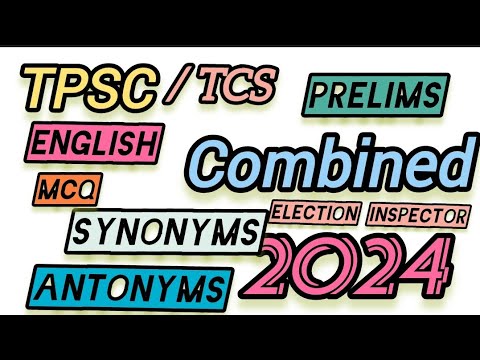 TPSC combined // TCS// English 100 Synonyms and antonyms #tpsc #jrbt #combine