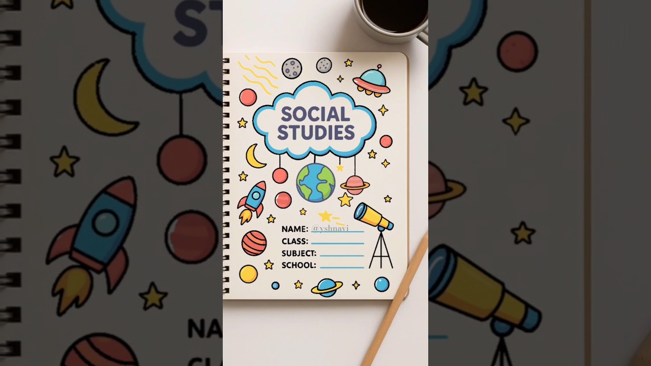 social studies front page design for school assignment🛸 #shorts #social #socialstudies #frontpage