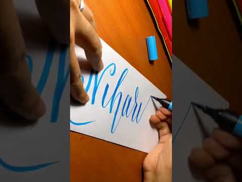 Calligraphy Writing of name #niharika on rqst in last video with Doms Brush Pens! #viral #niharika