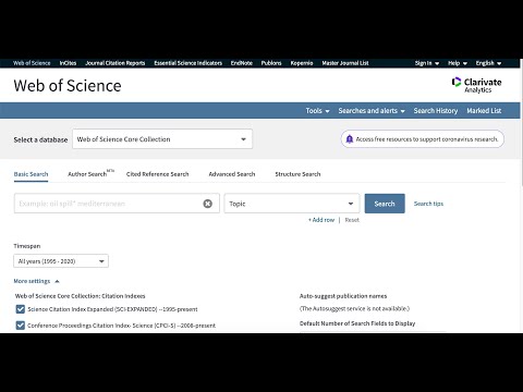 Searching Web of Science