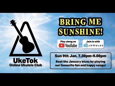 Live Uke Play Along - Bring Me Sunshine [REMASTERED] w/ UkeTok Online Ukulele Club, chords on screen