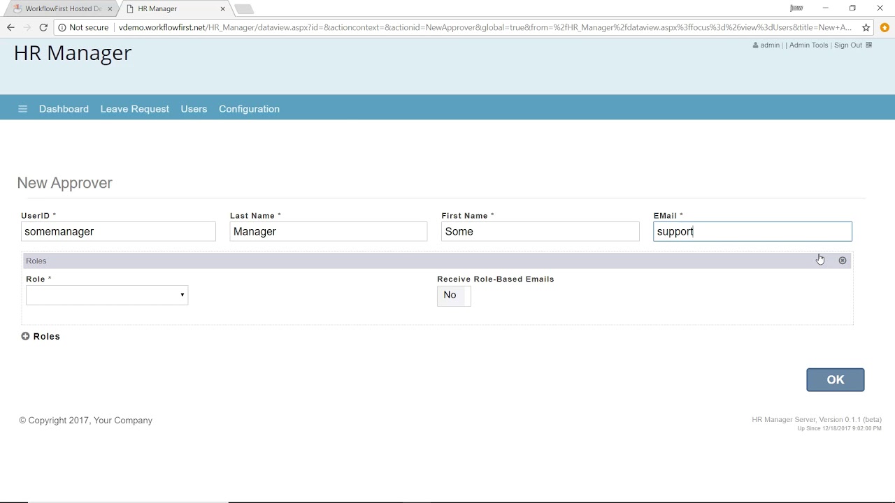 Leave Request Workflow with WorkflowFirst