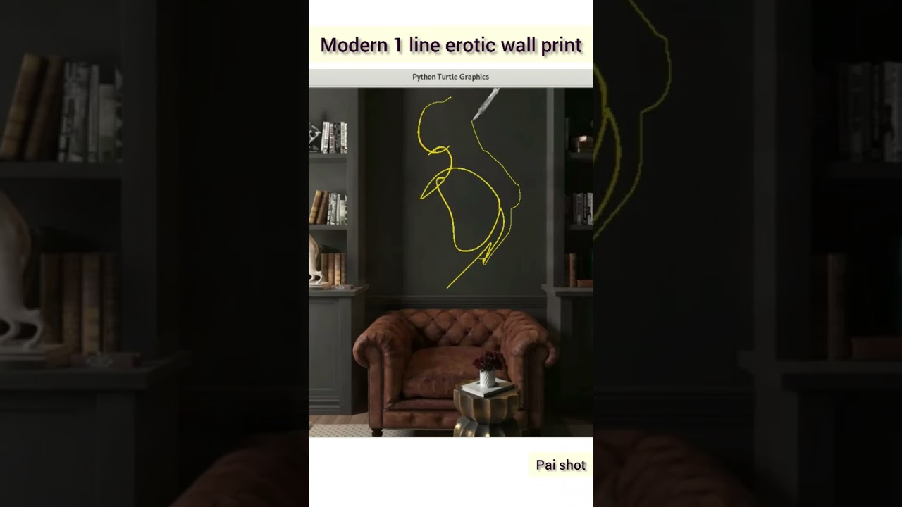 1 line female figure artwork using python turtle #shorts #paishot #creative