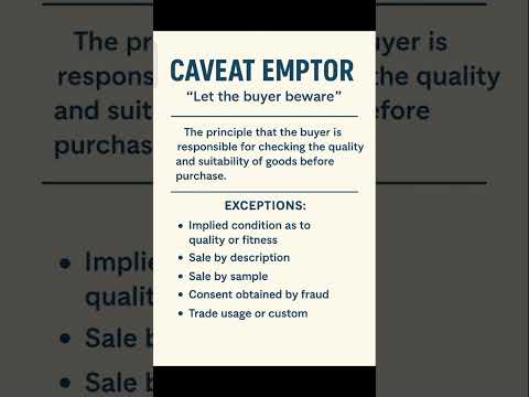 Define Caveat Emptor & Exceptions Hindi Explanation | Business Law Exam Question 2025 | Part - 20