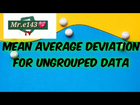 HOW TO FIND MEAN AVERAGE DEVIATION|UNGROUPED DATA