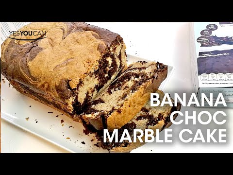 Gluten Free Banana Chocolate Marble Cake with YesYouCan Banana Bread Mix & Chocolate Cake Mix