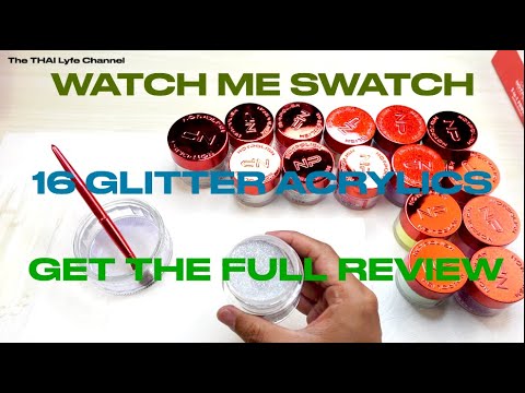 Swatching 16 Different Colors Glitter Acrylic | NotPolish | My First Time Using This Acrylic #nails