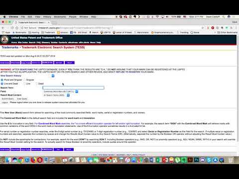 How to Search TESS for new applications by Date and Class