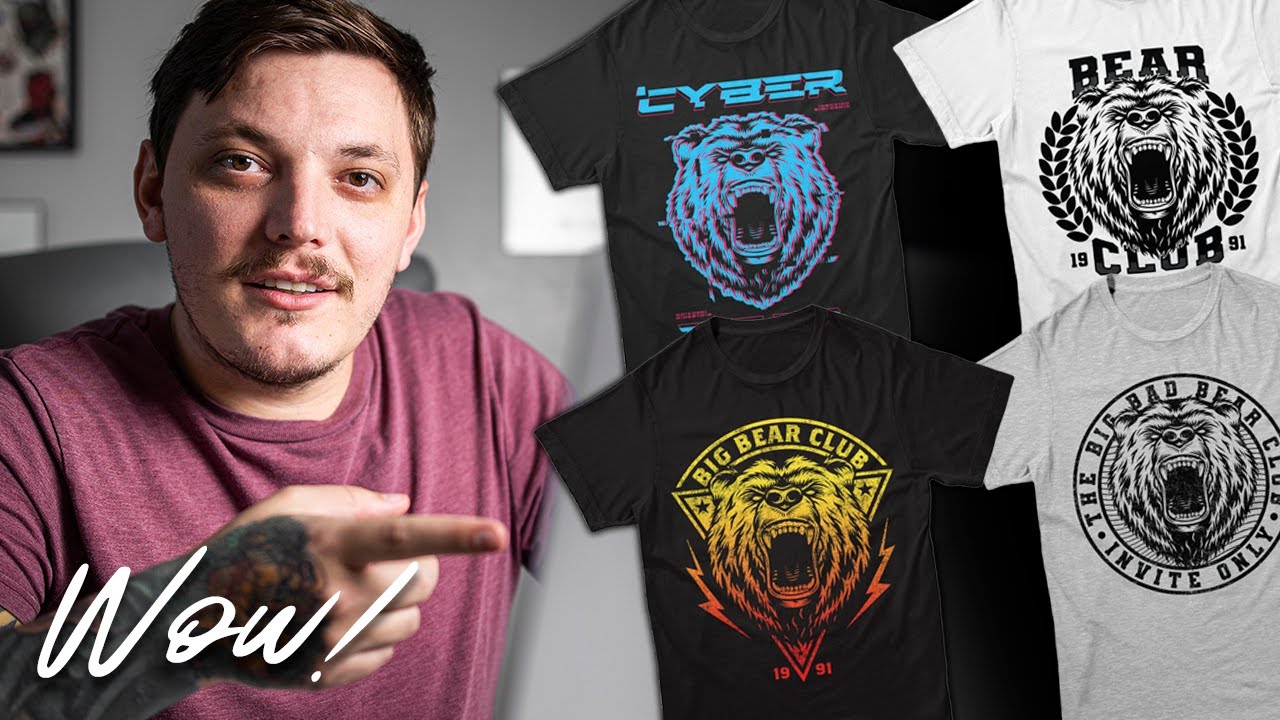 Making 4 T-Shirt Designs From 1 Vector Resource!