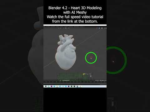 Blender 4.2 - Heart 3D Modeling with AI Meshy - Tutorial #Blender #Heart #Meshy #3DModeling
