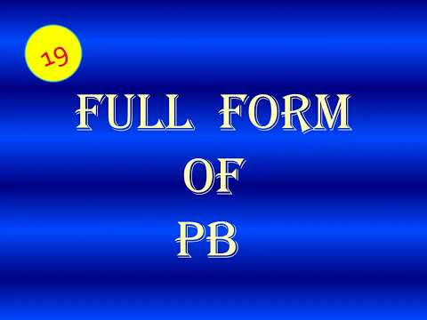 FULL FORM OF PB