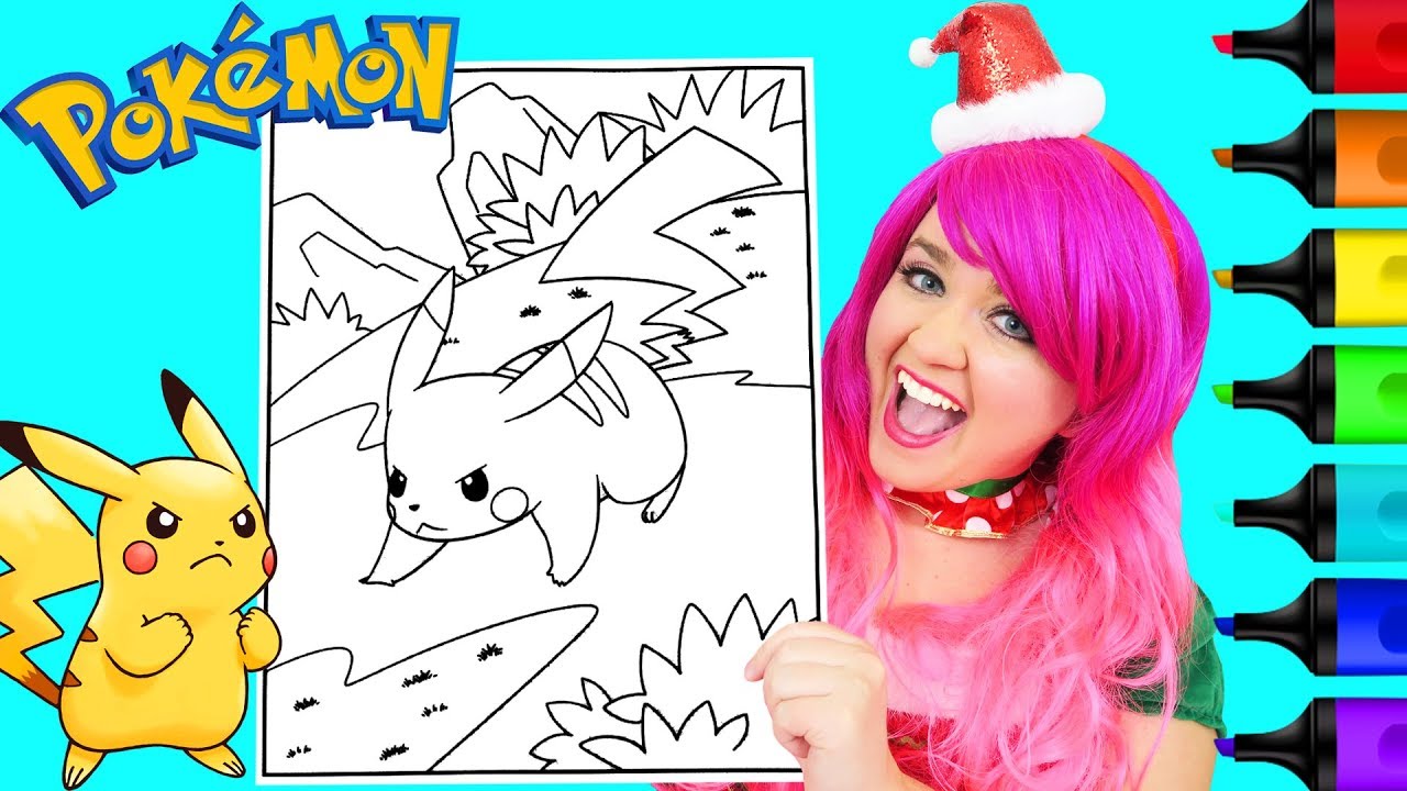 Coloring Pokémon Pikachu Coloring Page Prismacolor Markers | KiMMi THE CLOWN