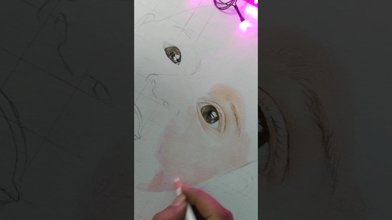 Portrait Painting Tutorial😱 | Part 01 | Baby Portrait 😘 | #shorts #portrait #viral #trending