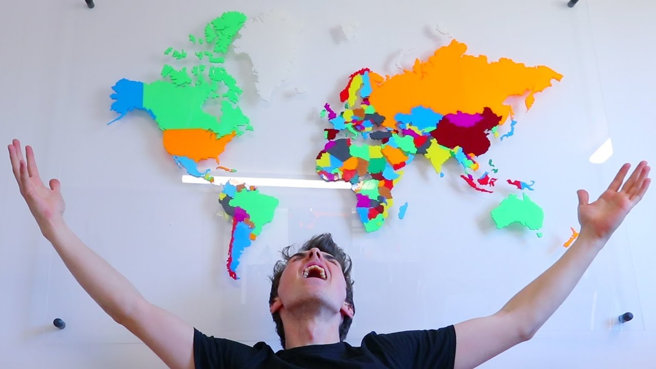 World Map Puzzle 3D Printed