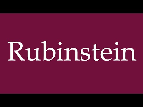How to Pronounce ''Rubinstein'' (Ruby Stone) Correctly in German