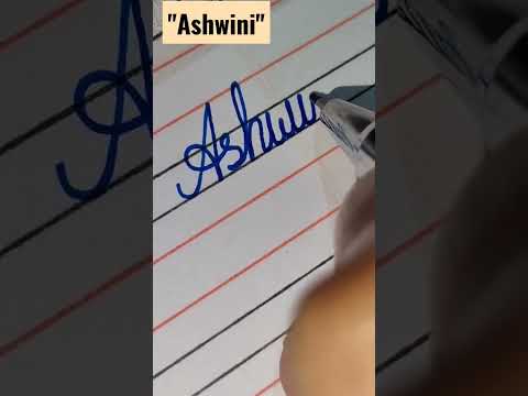 "Ashwini" name in cursive handwriting #shorts #names #calligraphy #cursivewriting #cursive #art