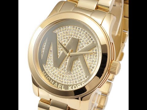 MICHAEL KORS MK5706 RUNWAY GOLD-TONE LOGO DIAL STAINLESS LADIES WATCH MK5706 マイケル・コース 腕時計 ゴールド