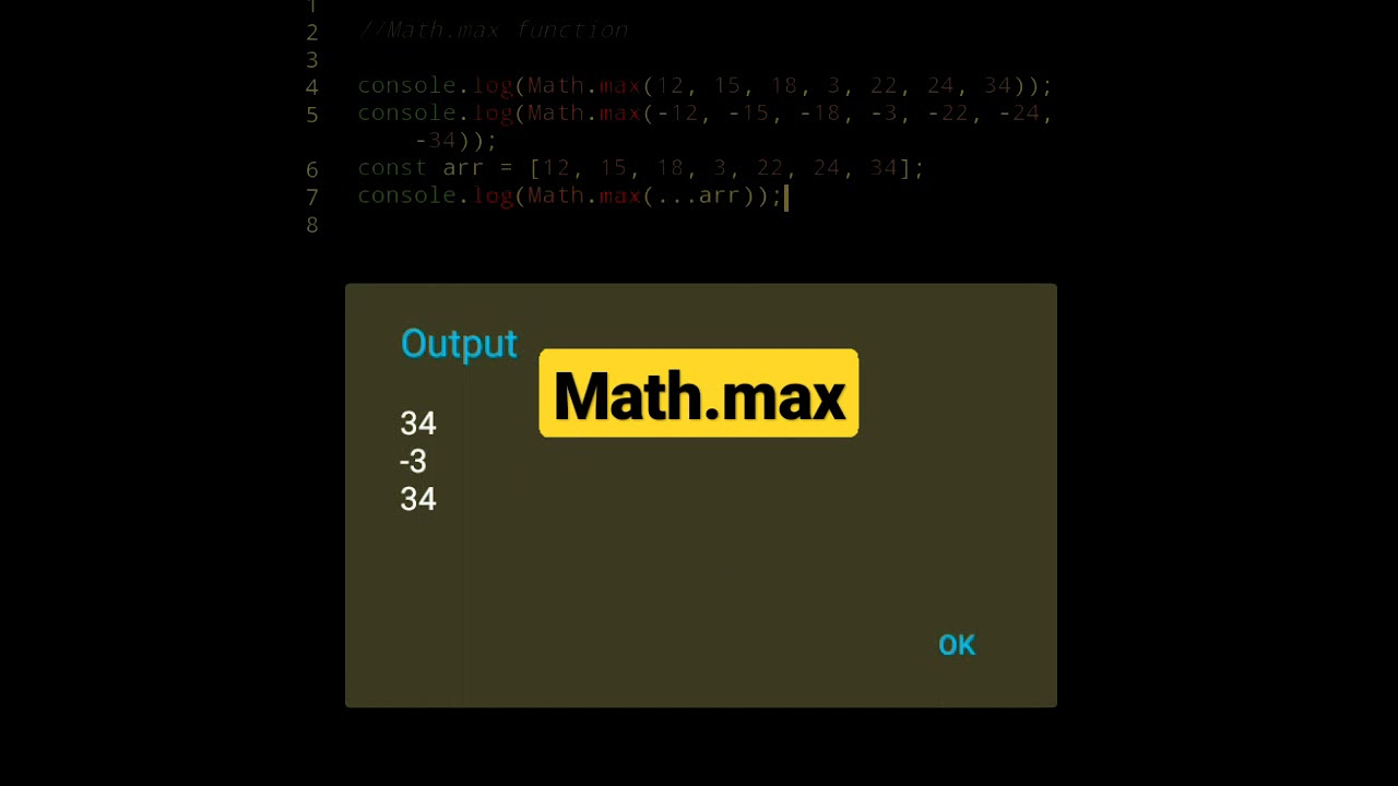 Math.max | javascript tutorial #shorts #javascript #html
