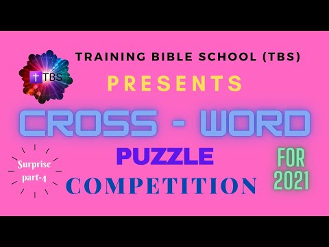 Cross-word Puzzle Competition | Full detailed information video | with dates | Training Bible School