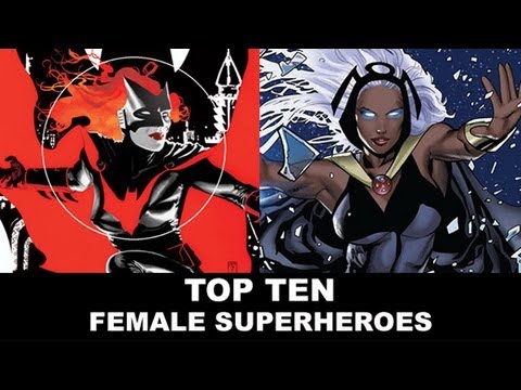 Top Ten Female Superheroes - Batwoman, Emma Frost, Catwoman, Rogue, Storm