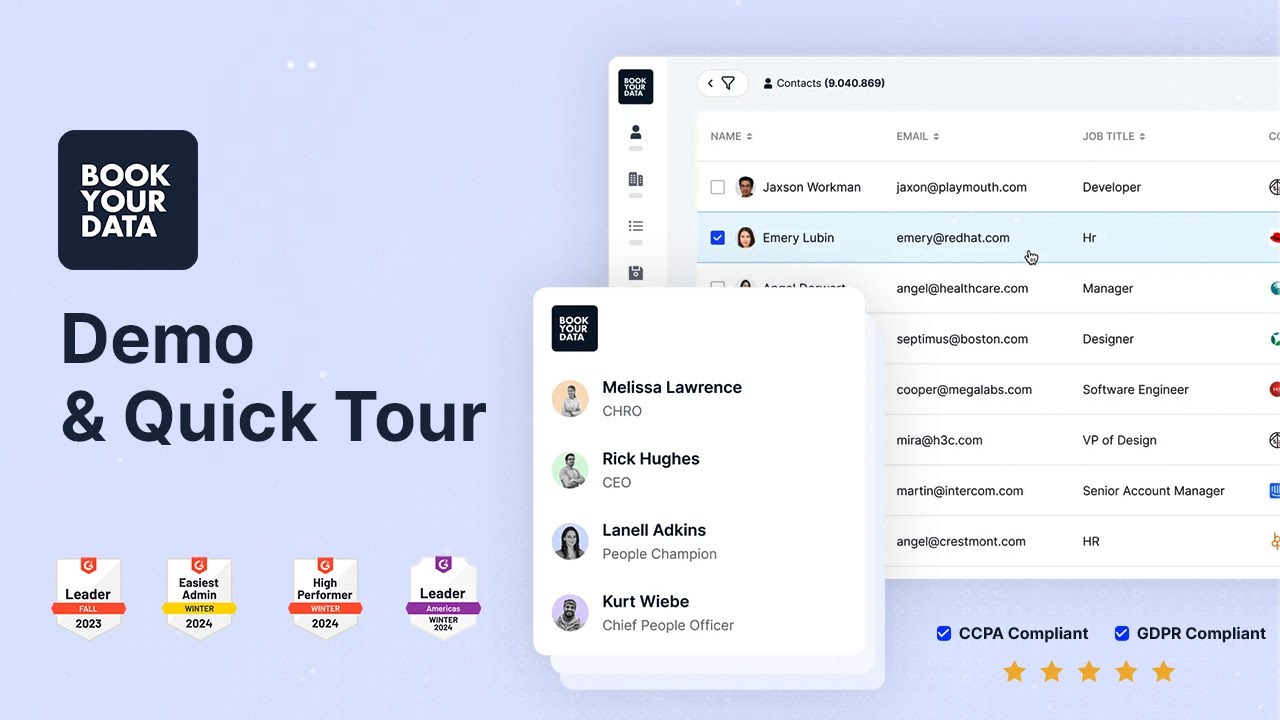 Bookyourdata - Full Demo