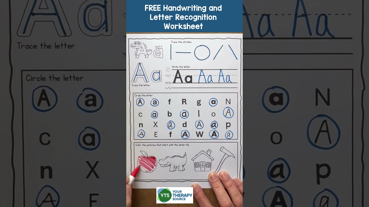 FREE Handwriting and Letter Recognition Worksheet