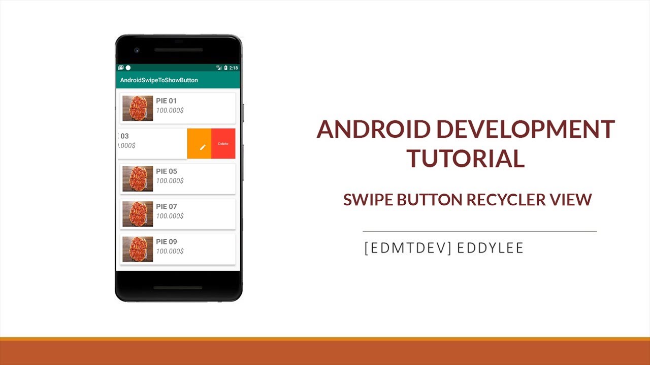Android Development Tutorial - Swipe to show button Recycler View