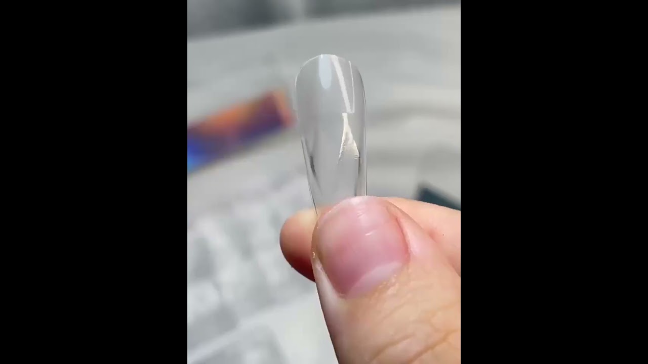 $3.99/pcs  3D Diamond Nail Tips Box with Transparent Trapezoidal Long Pointed Concave Convex