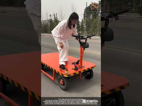 The process of electric moving mini platform cargo trolley trailer (four-wheeled)