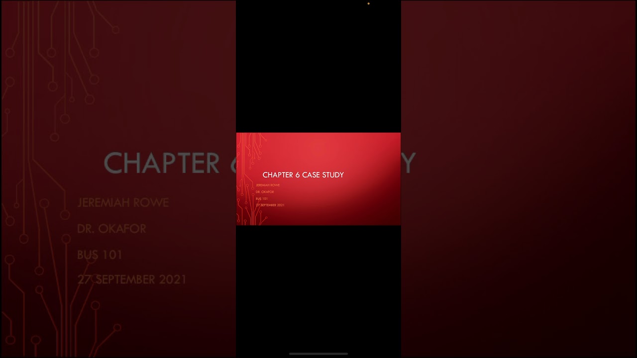 Chapter 6 Case Study