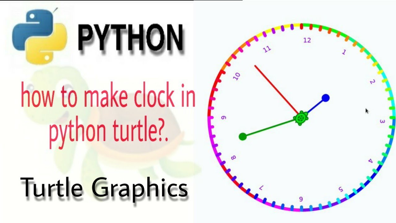 Python Turtle graphics(hindi) - Pattern -3|how to create analog clock in python turtle graphic