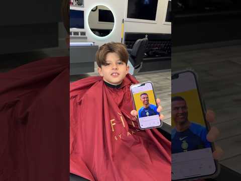 My son wanted CRISTIANO RONALDO haircut ✂️👀 @Finibyastar #shorts #barber #haircut #hairstyle