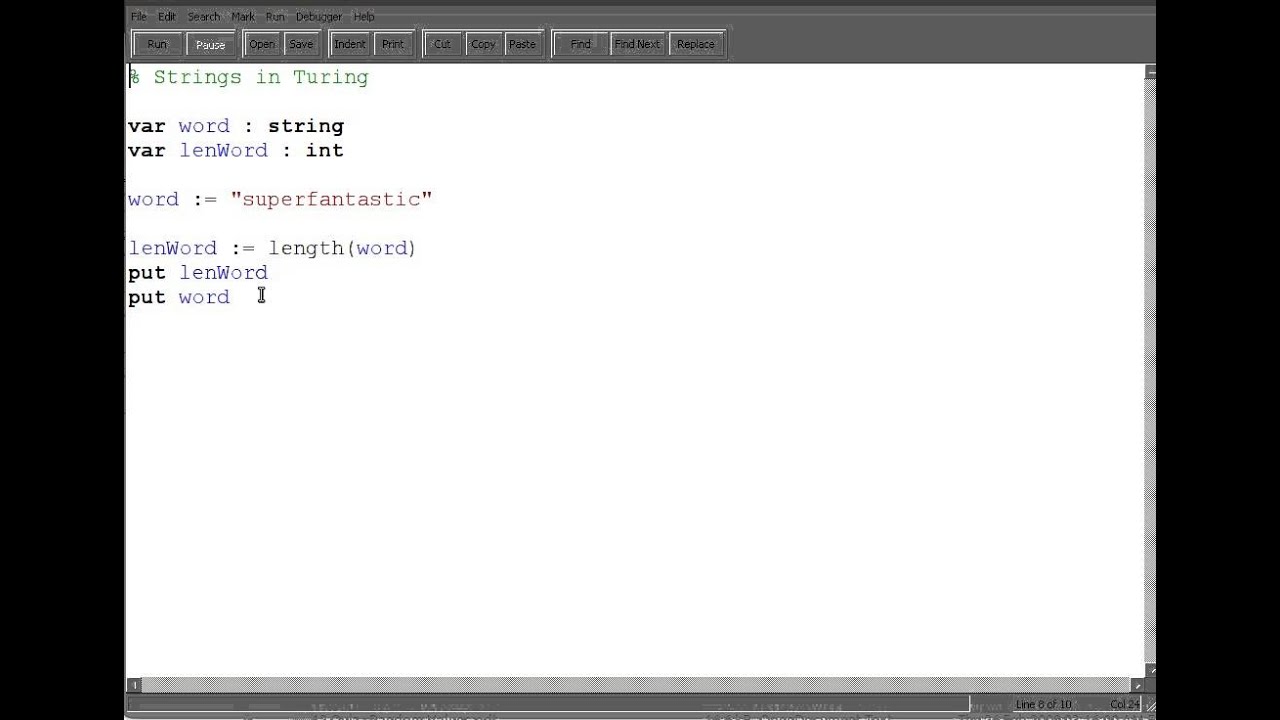 Programming in Turing - String Operations - Substrings