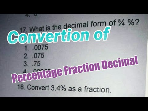 What is the decimal form of 3/4%? | Percentage Fraction Decimal [Math Reviewer from random post]
