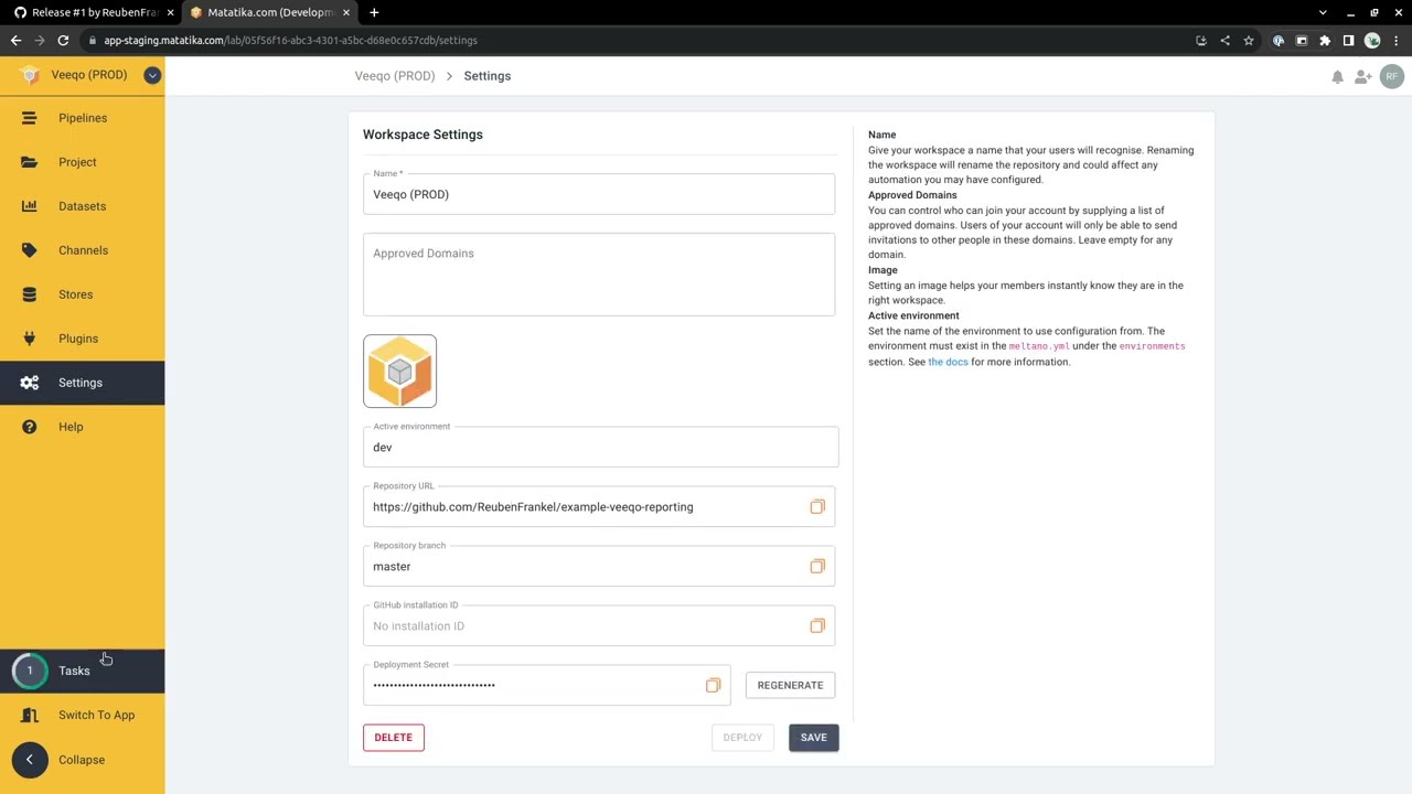 How to promote change in a DataOps project using Matatika workspaces